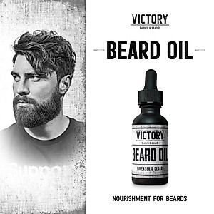 Victory Barber & Brand Beard Oil | End Beardruff with Moisturizing Conditioner for Men | Get Beard Envy | Lightly Scented with Cedar and Lavender | Made in the USA