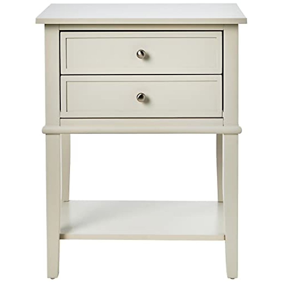 Ameriwood Home Franklin 2 Drawers, Soft White Accent Table