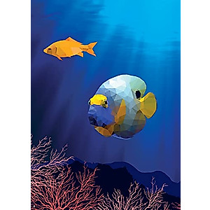 Sticker by Number Nature - 12 Designs Including Mountains, Waves, Flowers, Fish, Frogs, Birds, Dragonfly & More