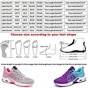 Dimleen Women's Fashion Air Cushion Sneakers Mesh Breathable Lace Up Lightweight Arch Support Orthotic Shock-Absorbing Walking Shoes (Pink,7.5,Women,7.5)