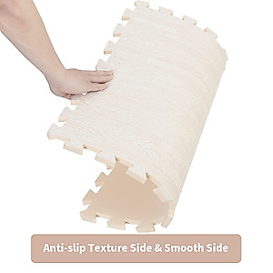 Wisfor Interlocking Foam Floor Tiles 23.6 X 23.6 Inch Puzzle Exercise Mats for Cushions for Workouts Protective Flooring Foam Mats (12 Packs)