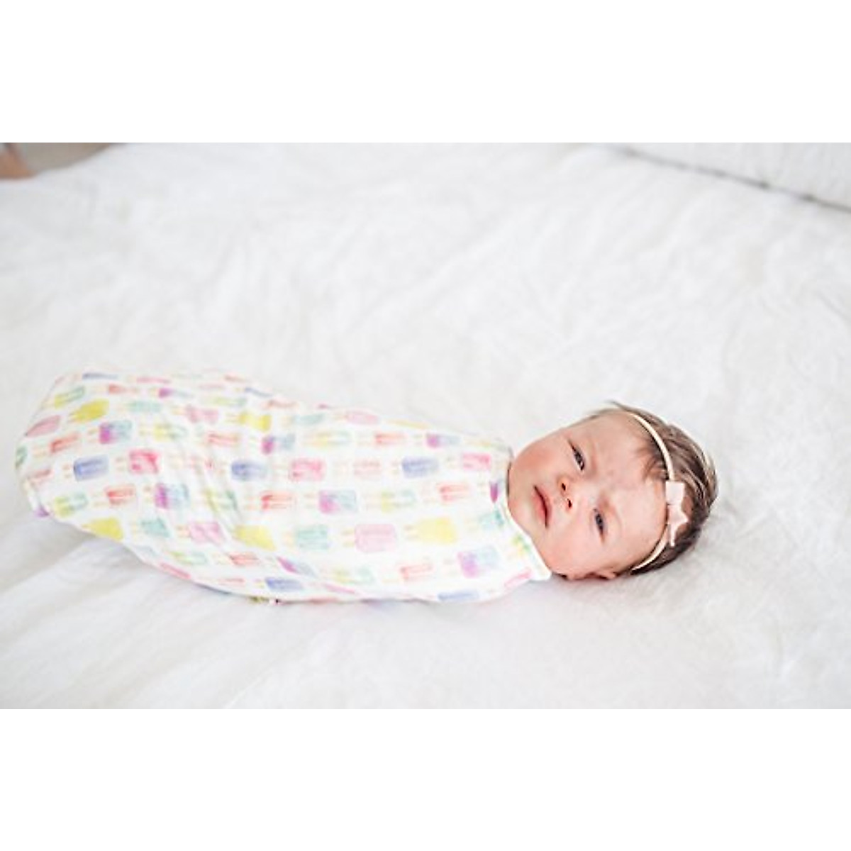Large Premium Knit Baby Swaddle Receiving Blanket "Summer" by Copper Pearl