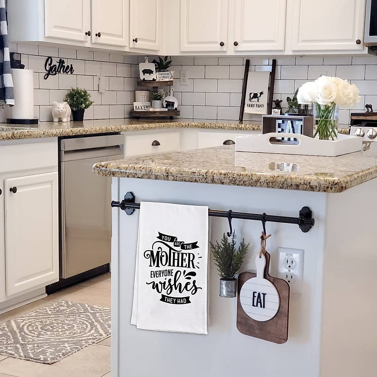 Vastsea Christmas Gifts for Mom-Funny Sack Flour Towels for Mom Gifts for Christmas from Daughter Son, Mothers Day Birthday Gifts Valentines Day Gifts for Mom,Great Mother Gifts,Pack of 4