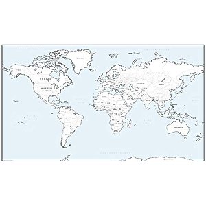 Detailed World Coloring Map - Big - 27.75" x 16.25" Matte Paper