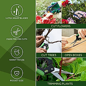 Hydroponic 2Pack Microtip Straight blade/Curved Blade Flower Leaf Trimmer Pruning Shears by Yieldcropper