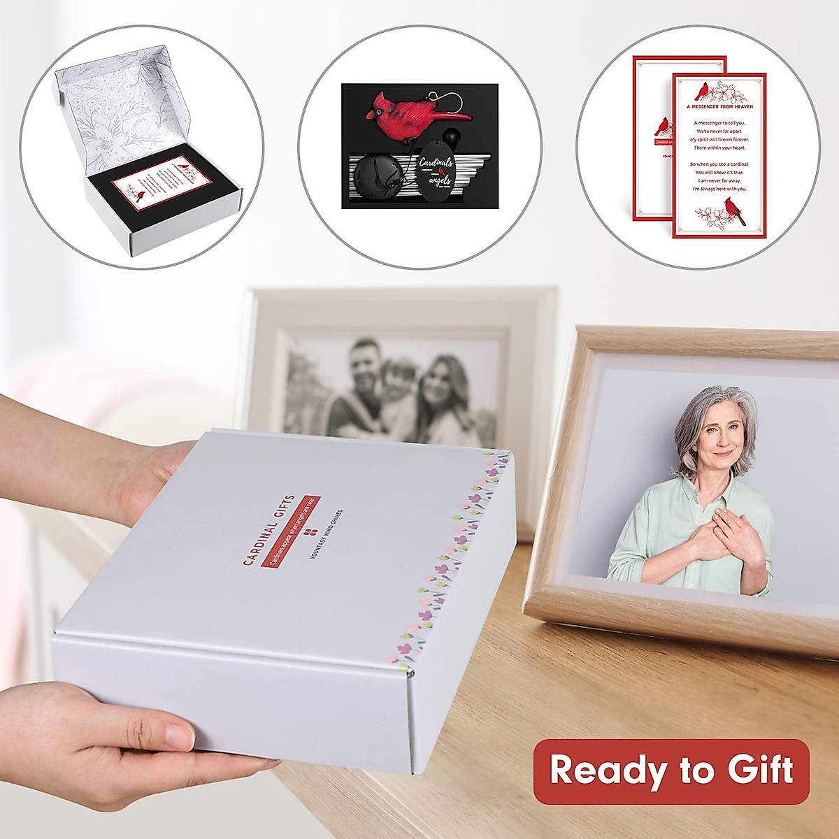 YOUNTASY Cardinal Gifts, Cardinal Wind Chimes, Cardinal Memorial Gifts for Loss of Loved One, Sympathy Gift Ideas for Bereavement, Condolence, Remembrance, Red Cardinal Figurine Decor, 26" Small Size