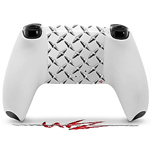 WraptorSkinz Skin Wrap compatible with Sony PS5 DualSense Controller Diamond Plate Metal (CONTROLLER NOT INCLUDED)
