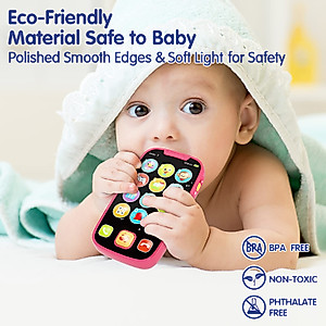 1 Year Old Girl Gifts Baby Toys 12-18 Months Interactive Learning Cell Phones Toy with Music Infant and Toddler, Toys for 1 Year Old Boy Gifts