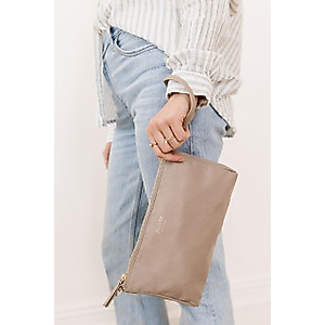 JuJuBe New 3-Piece Pouch Set, Diaper Bag Organizing Pouches, Convertible to Small Purse with Crossbody Strap, Perfect for Travel, Zipper Cosmetic or Makeup Pouch, Large, Medium, and Small, Taupe