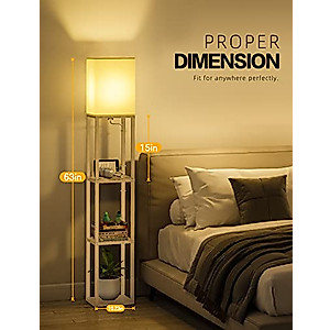 Maxsure Floor Lamp with Shelves - Touch Contro LED Floor Lamps with 3 Color Temperature