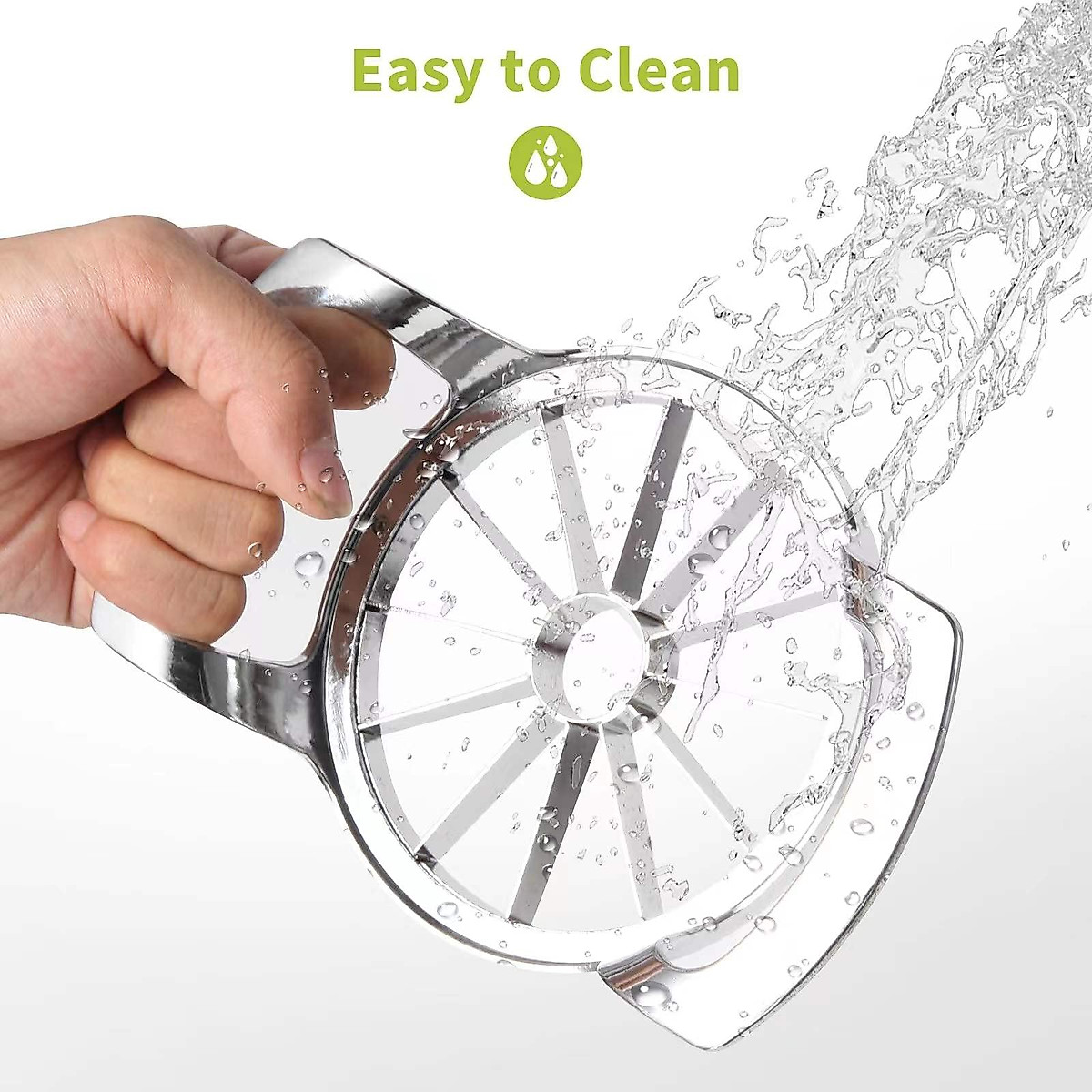 LIIGEMI Apple Slicer,12-Blade Extra Large Apple Corer,Easy to Use, Time-Saving, Heavy Duty Stainless Steel Apple Cutter and Divider