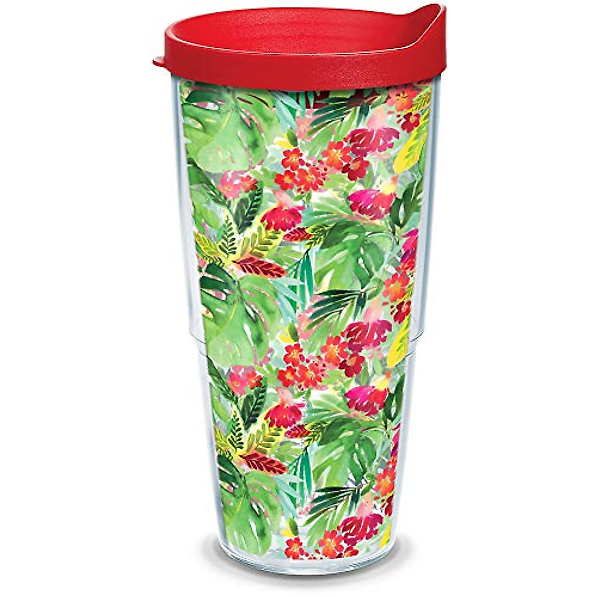 Tervis Yao Cheng - Tropical Bloom Made in USA Double Walled Insulated Tumbler Cup Keeps Drinks Cold & Hot, 24oz, Classic