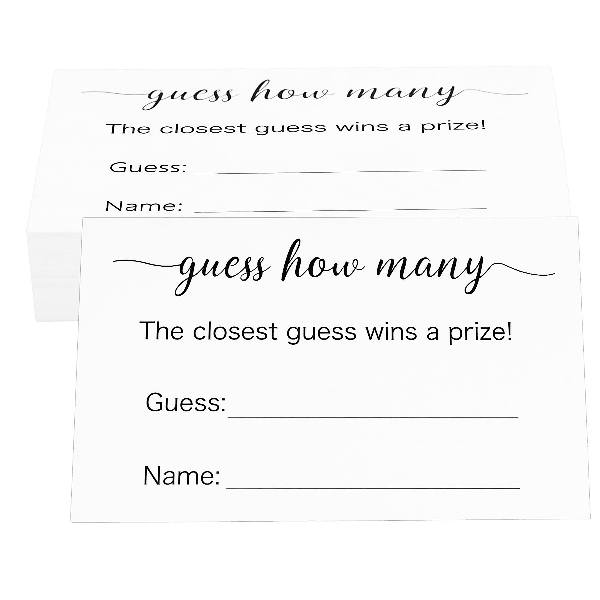 Anwyll Guess How Many Game Cards,50Pcs Guess How Many Baby Shower Game Cards,High-End Candies Cookies Guess How Many Game Cards for Baby Shower Birthday Party Bridal Shower Wedding Activity(3.5×2.1'')