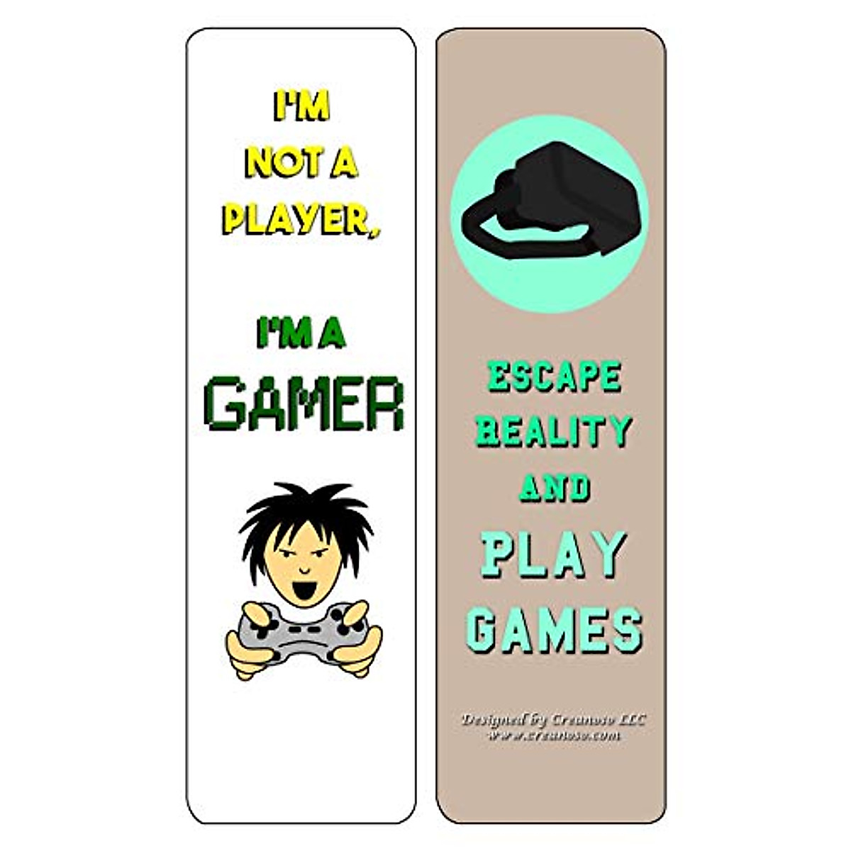 Creanoso Gamer Bookmarks (60-Pack) - Party Favors and Premium Gift Set Ideas for Children, Teens, & Adults – Classroom Teaching Incentives Rewards