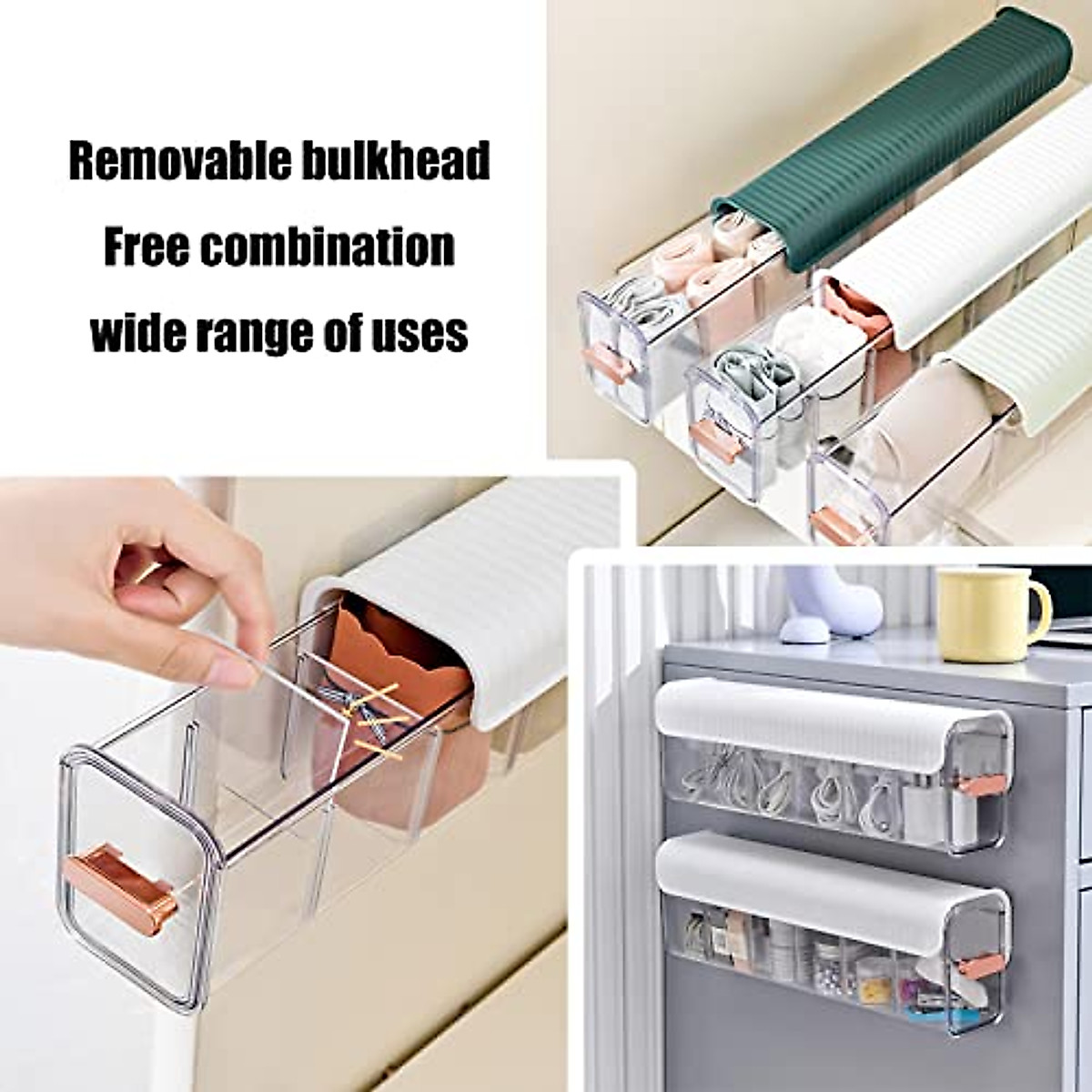 FETNHU Punch-Free Multi-functional Storage Box, 2023 New Hanging Plastic Drawer Storage Boxes With Lids, Clear Wall Mounted Drawer Organizer for Underwear/Socks/Seasoning/Ties/Storage Box (3pcs)