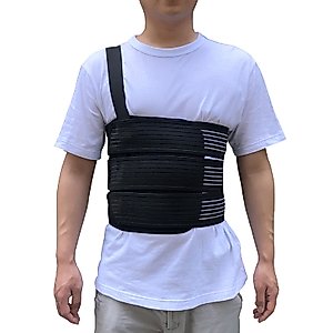 Rib Belt Chest Binder for Broken Injury Ribs, Elastic Rib Brace Compression Support to Reduce Rib Cage Pain, Fractured, Dislocated and Post-Surgery Ribs (L (33" to 43"))