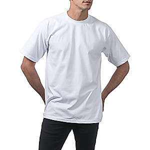 Pro Club Men's Heavyweight Cotton Short Sleeve Crew Neck T-Shirt, White, 2X-Large