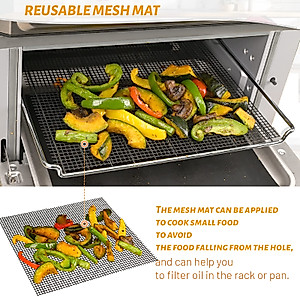 WMKGG 12 inch Square Air Fryer Liners Set, 3 Pack Non-stick Reusable Toaster Oven Mat Compatible with Ninja Foodi Flip SP101/SP201/SP301/SP351, Cuisinart Toaster Oven, Microwave