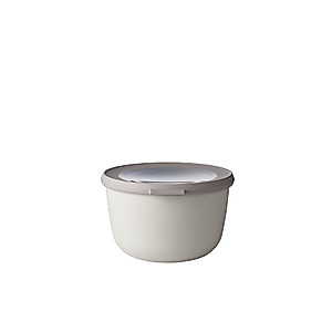 MEPAL, Cirqula Multi Food Storage and Serving Bowl with Lid, Food Prep Container, Nordic White, 1 Quart (1 Liter, 34 ounces), 1 Count
