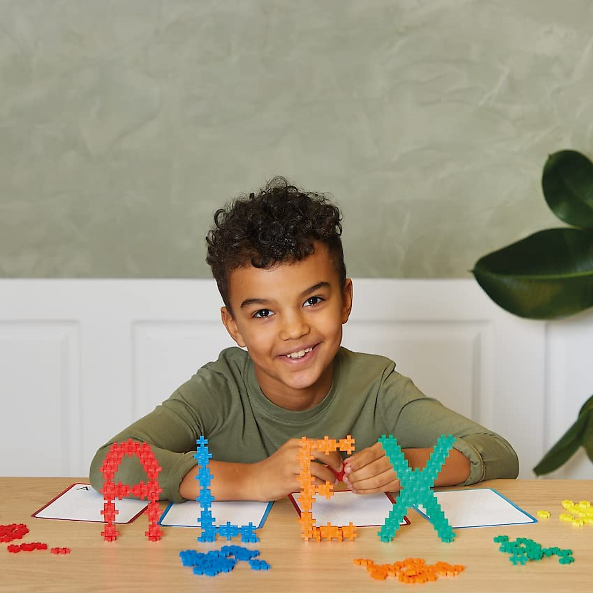 PLUS PLUS - Learn to Build ABC & 123-400 Pieces, 40 Flash Cards - Construction Building STEM/STEAM Toy, Interlocking Mini Puzzle Blocks for Kids