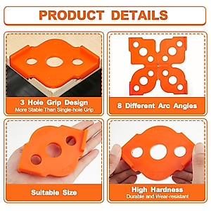 Xuhal 4 Pcs Radius Jig Router Templates 8 Radius Angle Corner Radius Routing Templates Routing Rounded Corners Router Bit Templates Hardness ABS CNC Jig Radius Corners Radius Quick Jig for Woodworking