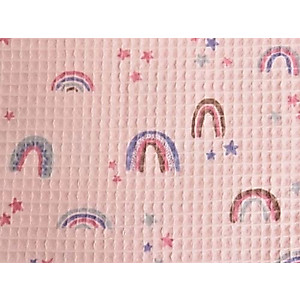 Minerva Textured Cotton Waffle Fabric Rose - per Yard