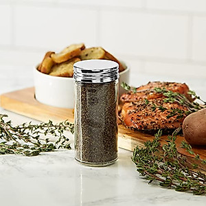 Shoes for Crews RSVP International Kitchen Storage Collection Glass Spice Jars, Round, 3-Ounce