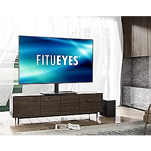FITUEYES Universal TV Stand/Base Swivel Tabletop TV Stand with Mount for 50 to 85 inch Flat Screen TV 100 Degree Swivel, 4 Level Height Adjustable,Tempered Glass Base,Holds up to 143lbs Screens
