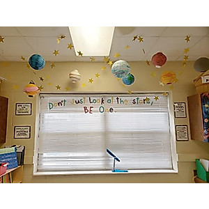 Honbay 2PCS Double Side Glitter Paper Star Garland Christmas Galaxy Banner Christmas Garland - 4 inch in Diameter,13 Feet Long / PCS (Gold)