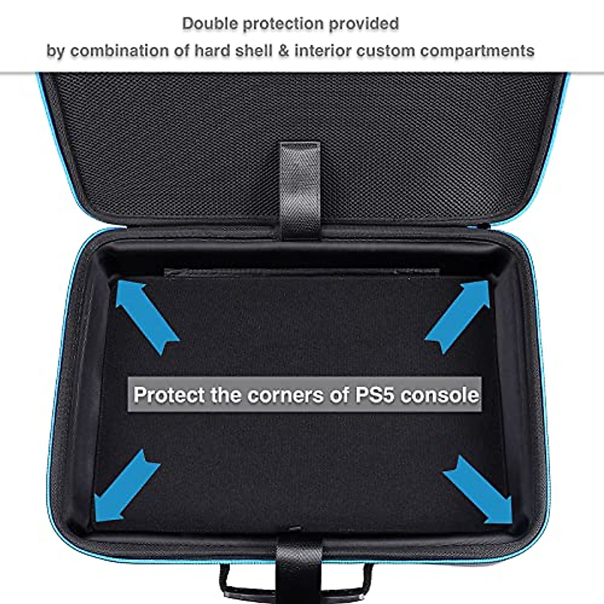 Zadii Hard Shell Carrying Case Compatible with PS5, Protective Travel Bag Holds PlayStation 5 Console, DualSense Controllers, Base and Other Accessories