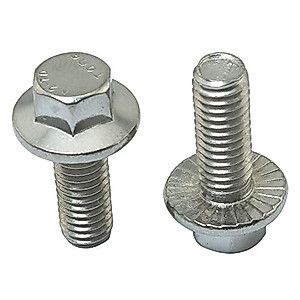 PZRT 12pcs Silver Tone Flanged Hex Head Bolts Flange Hexagon Screws, 304 Stainless Steel M6x16