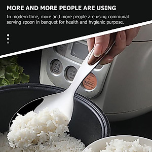 HEMOTON Rice Paddle Spoon 2Pcs Rice Paddle Rice Spoon Stainless Steel Rice Serving Spoon Rice Scooper Non- stick Rice Spatula Rice Server Spoon