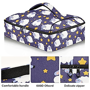 Kcldeci Insulated Thermal Food Carrier Insulated Casserole Carrier for Hot or Cold Food,Sheep Cartoon Insulated Tote Bag for Potluck Cookouts Parties Picnic,Lasagna Lugger