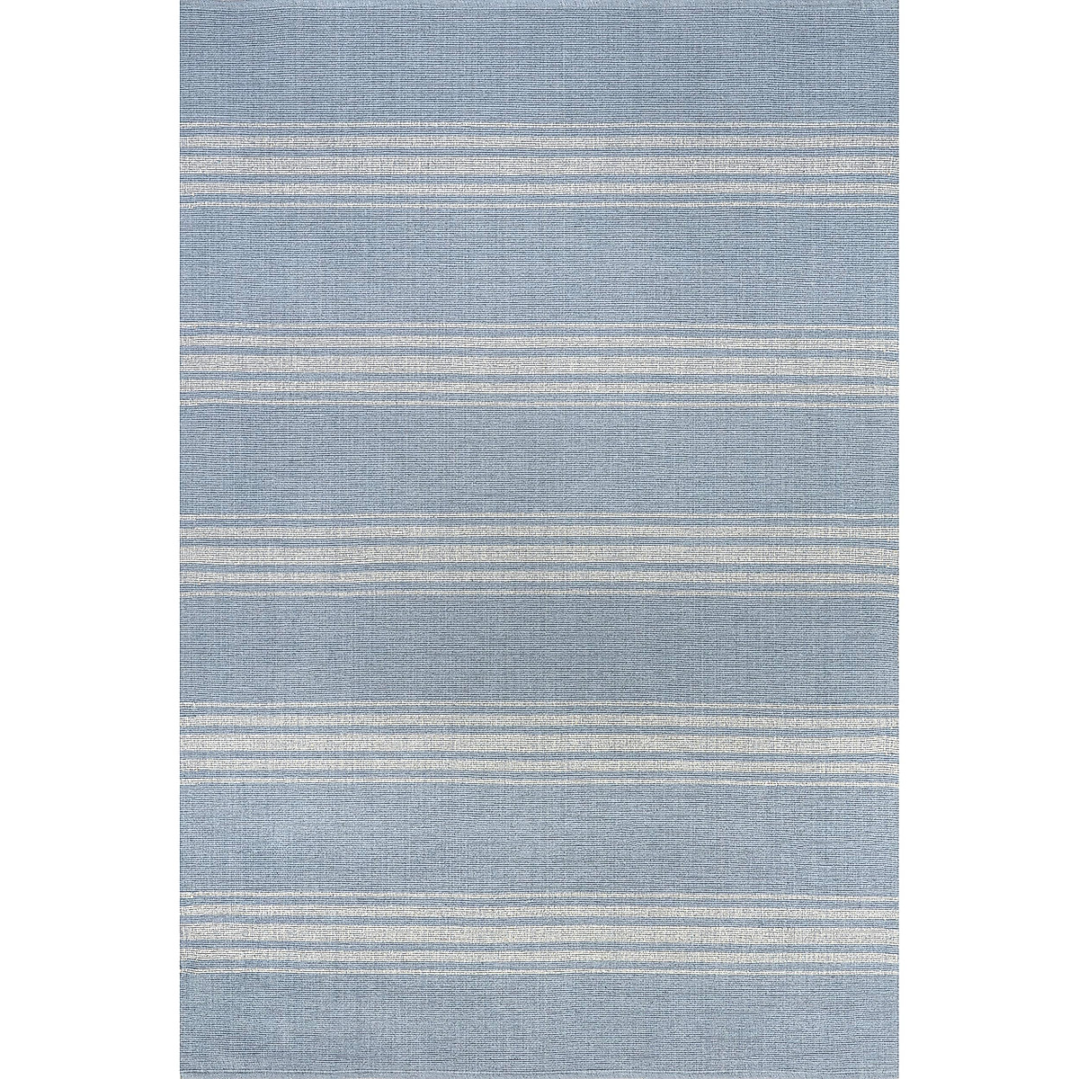 Rugs USA x Lauren Liess Bergamot Striped Cotton Area Rug, 3x5, Blue Grey