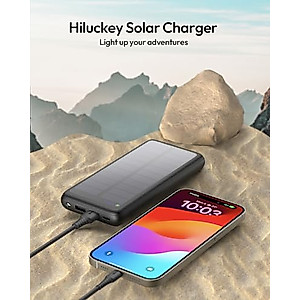Hiluckey Solar Charger 27000mAh Power Bank USB C Portable Solar Charger with 3 USB Ports 5V/3A Fast Charging External Battery Pack for Cell Phone Tablet