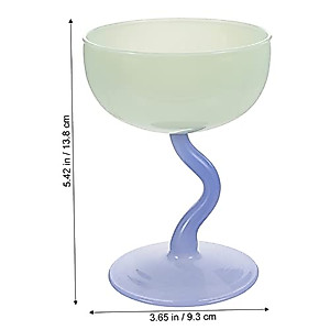 Abaodam Kids Glasses 2pcs Wine Frodge Ice Salad Cream Pudding Glass Bowl for Mousse Small Dessert Cocktail Yogurt Condiment Fancy Wedding Blue Dish Sundae Birthday Mini Dessert Cup