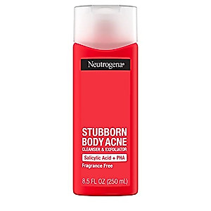 Neutrogena Stubborn Body Acne Cleanser & Exfoliator with Salicylic Acid & PHA for Acne-Prone Skin, Acne Treatment Gently Exfoliates & Helps Prevent Breakouts, Fragrance-Free, 8.5 fl. oz