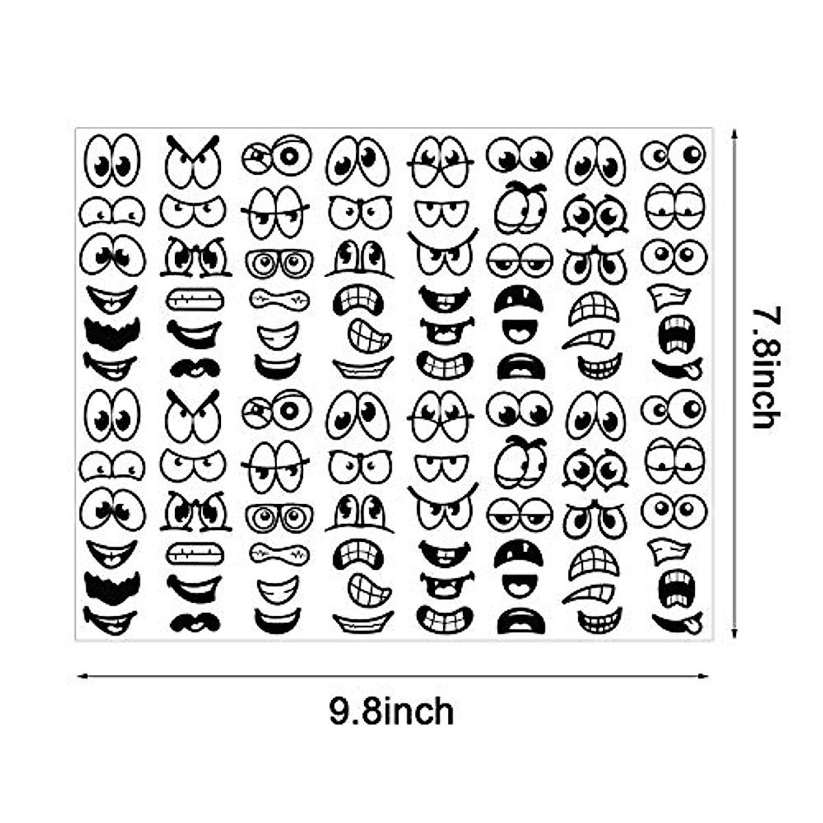 960 Pieces Halloween Stickers Eyes Mouth Stickers Cartoon Stickers Labels for Art Craft DIY Scrapbook()