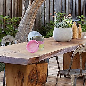 Luminous Silicone Ashtray, Premium Rubber High Heat Resistant Tray for Cigarettes, Glow in the Dark, Durable Round Ashtray for Patio, Office, and Outdoor/Indoor Use (pink+white)