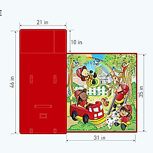 Baby Titi - Toddler Nap Mat with Removable Pillow, Carrying Handle and Strap Closure, Rollup Design, Soft Microfiber for Preschool, Daycare, Travel Sleeping Bag - Ages 2-4 Years (Firefighters)