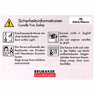 BRUBAKER 10% Beeswax Tree Candles - Pack of 20 - Honey Colored - 3¾ x ½ Inch (9.5 x 1.27cm) - Made in Europe - Pyramids, Carousels & Chimes