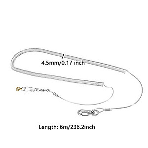 AYNEFY 6m Bird Flying Rope Parrot Bird Anti-bite Outdoor Flying Training Traveling Walking Rope Pet Bird Leash Kits Random Color (Foot Ring Dia. 4.5mm)