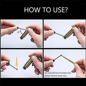 AIKENR Permanent Match Metal Matchstick Fire Starter, Waterproof Keychain Lighter Emergency Flint Match, Best Gifts for Camping Survival Enthusiast