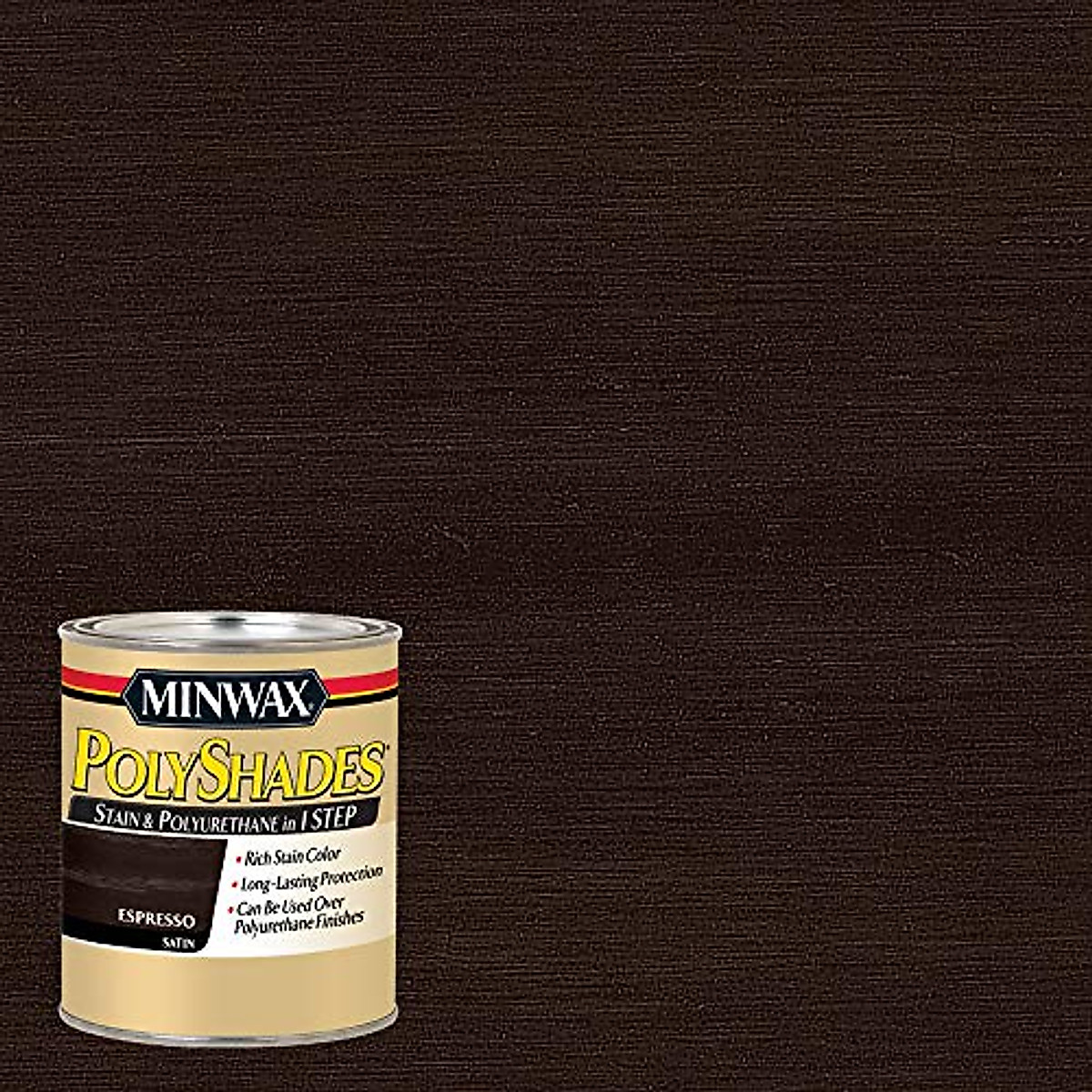 Minwax 613970444 PolyShades - Stain & Polyurethane in 1 Step, quart, Espresso, Satin