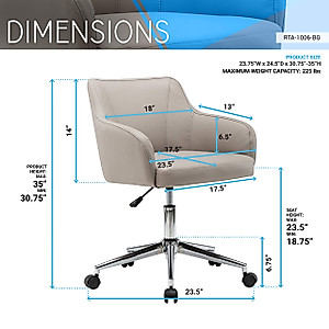 Techni Mobili Comfy and Classy Home Office Chairs, Beige