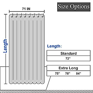 Barossa Design Cotton Blend Waffle Weave Shower Curtain with Snap-in Fabric Liner, Hotel Luxury Spa, Mesh Window Top, Machine Washable, Lake Wanaka Gray, 71x72 Inches