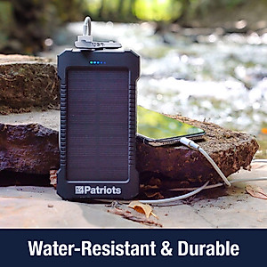 4Patriots 4-Pack Patriot Power Cell Bundle: Portable Solar Power, Rechargeable Battery 2 USB Ports, 8,000 mAh Lithium Polymer Battery, LED Flashlight, Great for Hiking or Emergencies