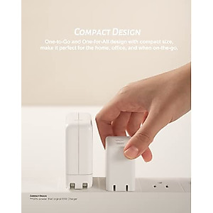 Powerland USB C GaN Charger 33W Usmile33 Ultra-Thin, PD PPS Fast Charger Adapter Compatible with iPhone 14/13/12,Pixel,Galaxy,iPad/iPad Mini,Galaxy S Series, MacBook Pro/Air and More (with Cable)