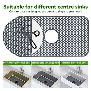 Silicone Sink Mat Toovem Kitchen Sink Mats 26''x14'' Sink Protectors for Kitchen Sink with Heat Resistant Flexible Stable for Bottom of Farmhouse Stainless Steel Porcelain Sink Pad