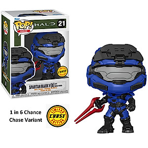 Funko Pop! Games: Halo Infinite Collectors Set - 3 Figures: Grunt Conscript Plasmo Pistol, Spartan Mark V [B] Blue Sword (Possible Red Sword Chase Variant), 6" Super Pop! Escharum Gravity Axe